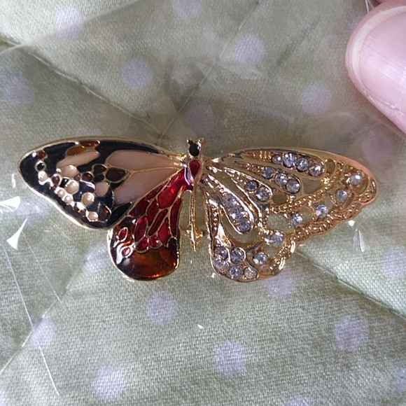 Jewelry | Crystal Pearl Butterfly Brooch Pin | Poshmark